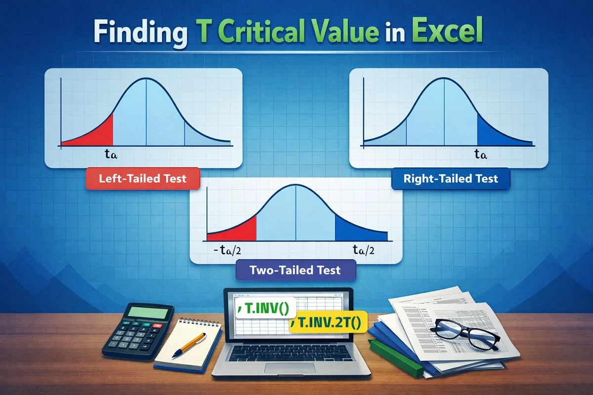 How to Find T Critical Value in Excel (Left, Right & 2-Tailed Tests ...