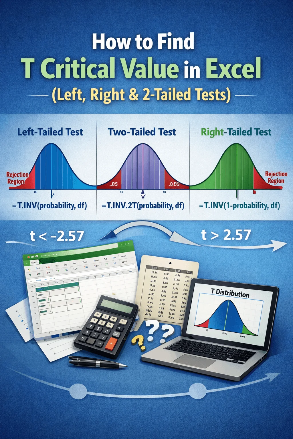 How to Find T Critical Value in Excel (Left, Right & 2-Tailed Tests ...