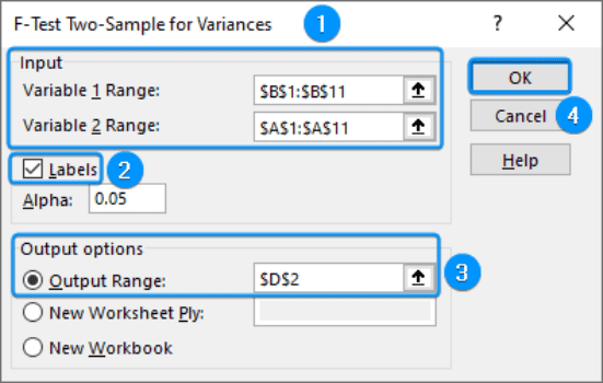 How to Do F-Test in Excel (One & Two-Tailed Tests) - Excel Insider