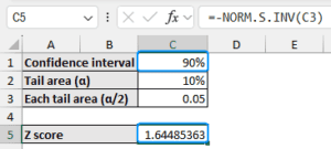 How to Calculate Z Score for 95% Confidence Interval in Excel - Excel ...