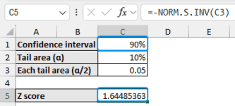 How to Calculate Z Score for 95% Confidence Interval in Excel - Excel ...