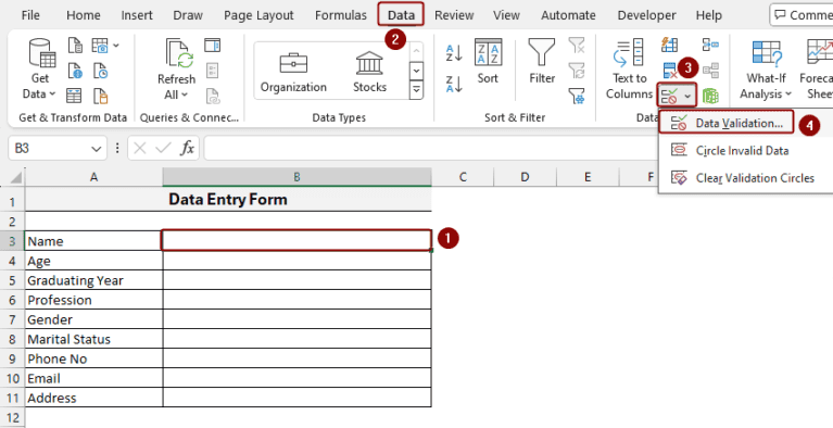 How to Create Data Entry Form with Drop Down List in Excel - Excel Insider