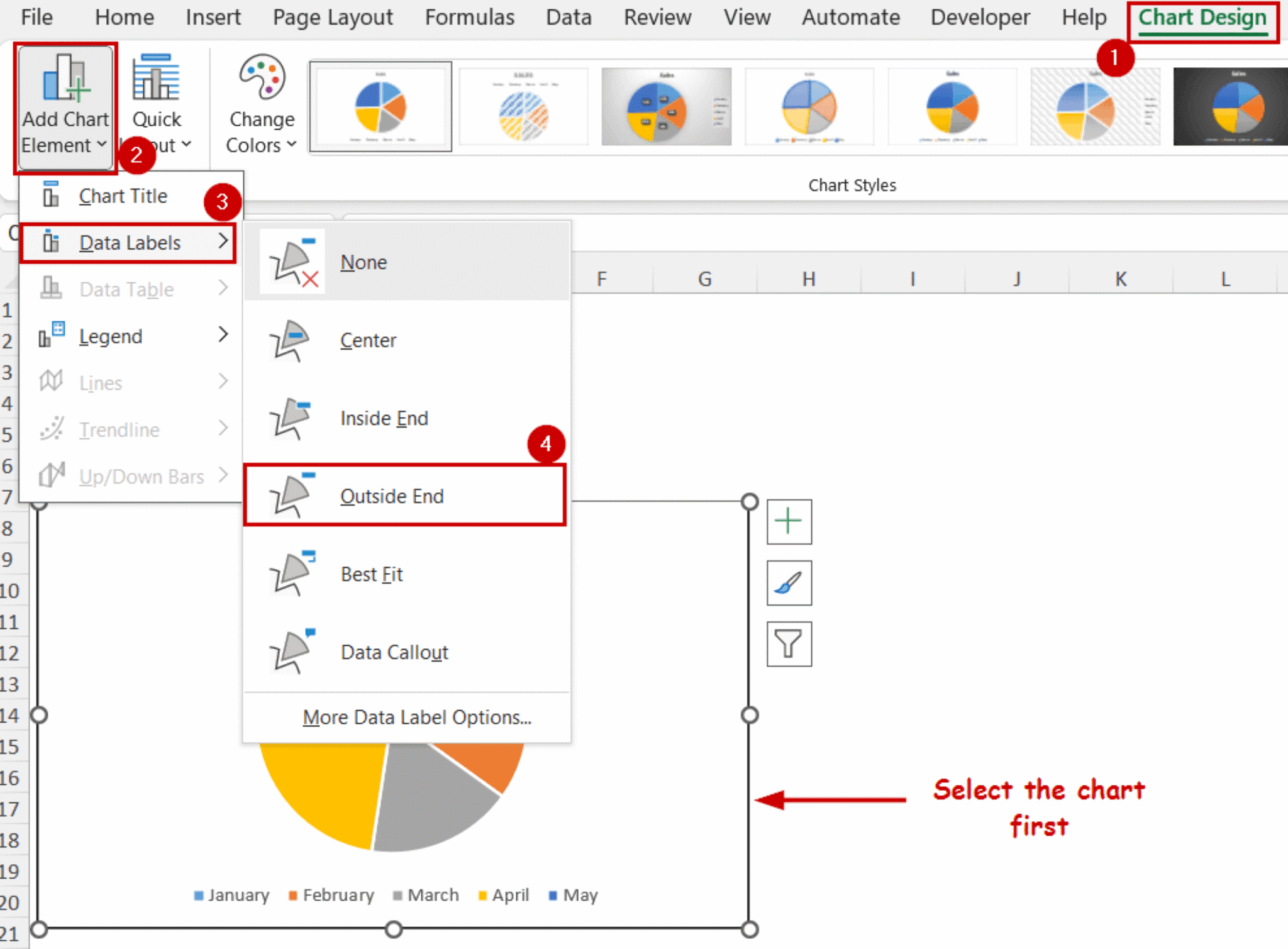 How to Create Outside End Data Labels in Excel (3 Quick Methods) - Excel Insider