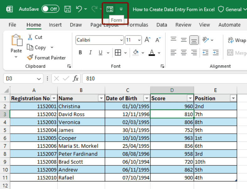 How to Create Data Entry Form in Excel (Step-by-Step Guide) - Excel Insider