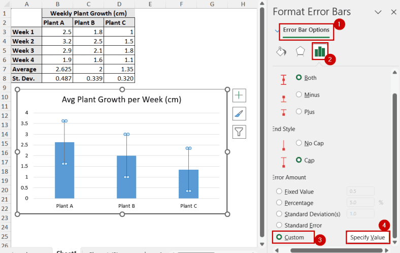 How to Add Standard Deviation Error Bars in Excel - Excel Insider