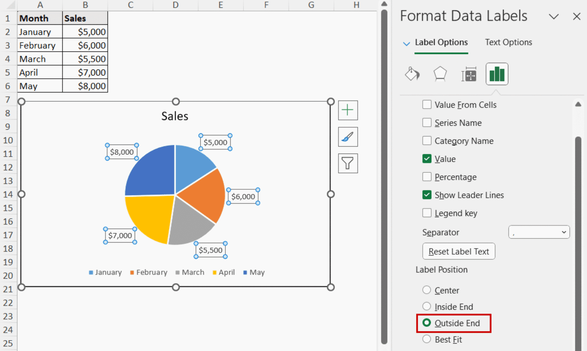 How to Create Outside End Data Labels in Excel (3 Quick Methods) - Excel Insider