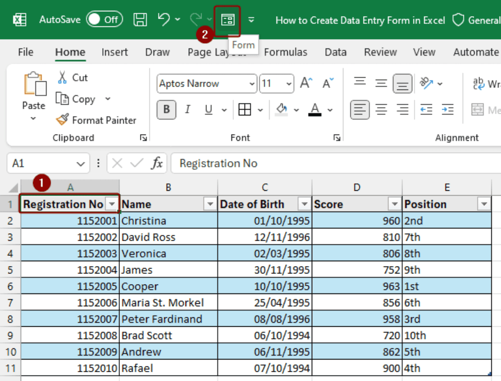 How to Create Data Entry Form in Excel (Step-by-Step Guide) - Excel Insider