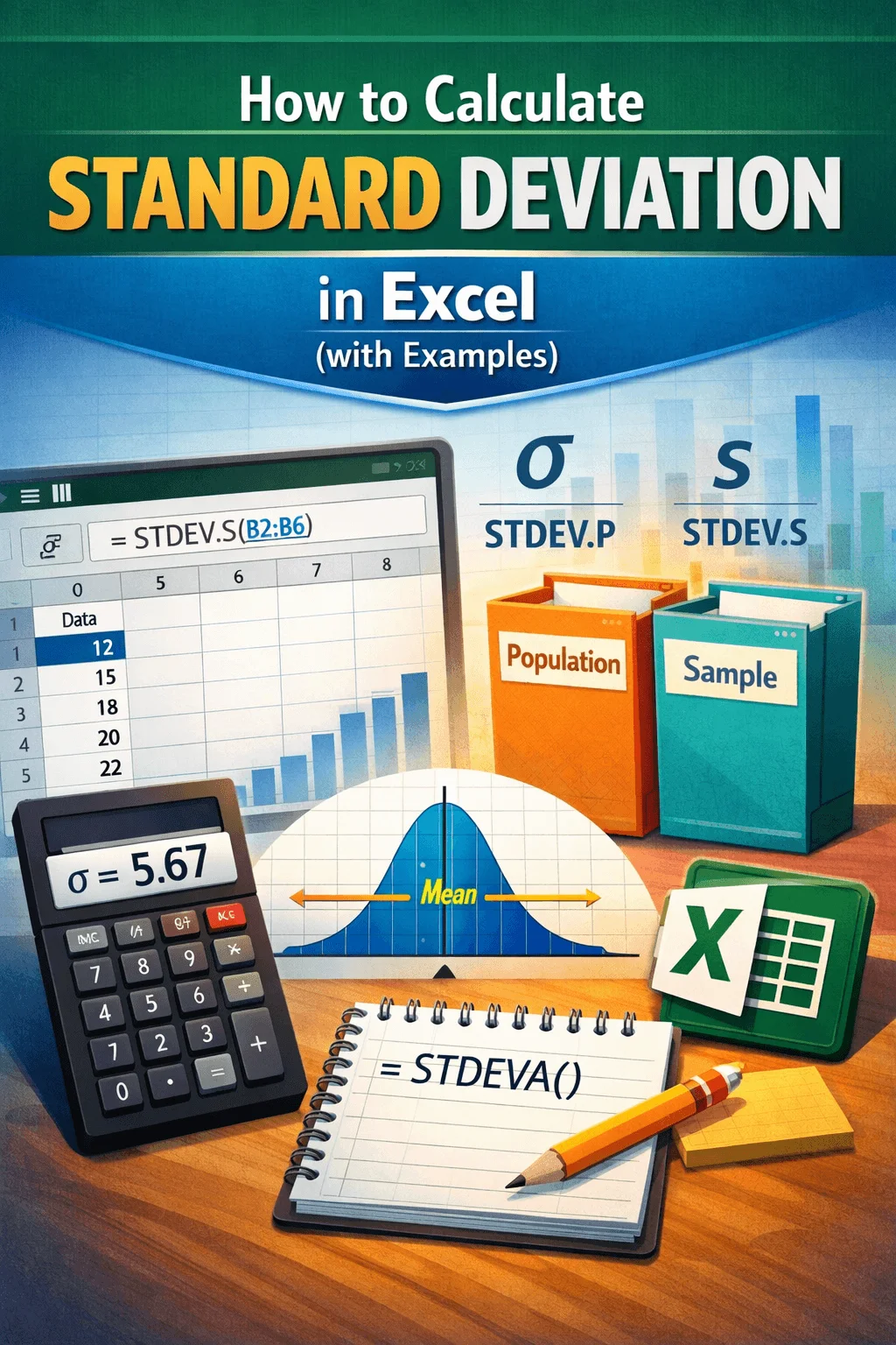 How to Calculate Standard Deviation in Excel (with Examples) - Excel ...