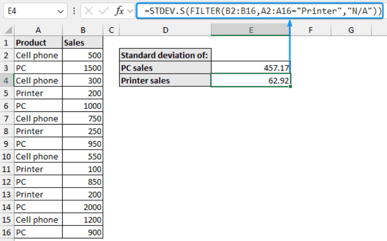 How to Calculate Standard Deviation with IF Condition in Excel - Excel ...