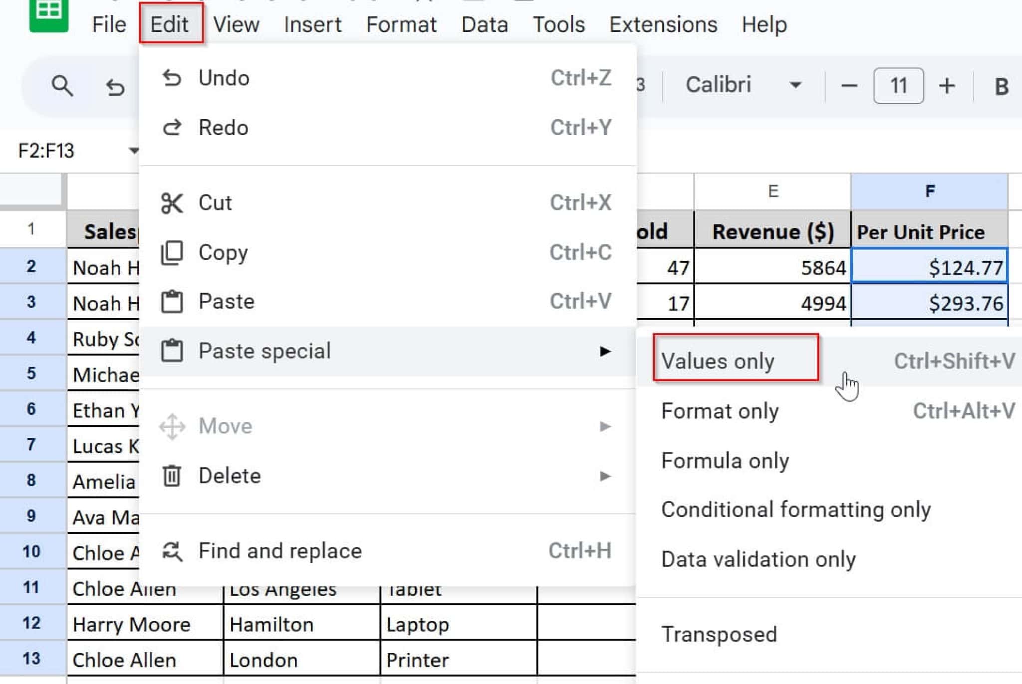 How to Remove Formula and Keep Value in Google Sheets - Excel Insider