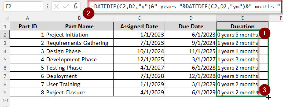 How to Calculate Years and Months Between Two Dates in Excel - Excel ...