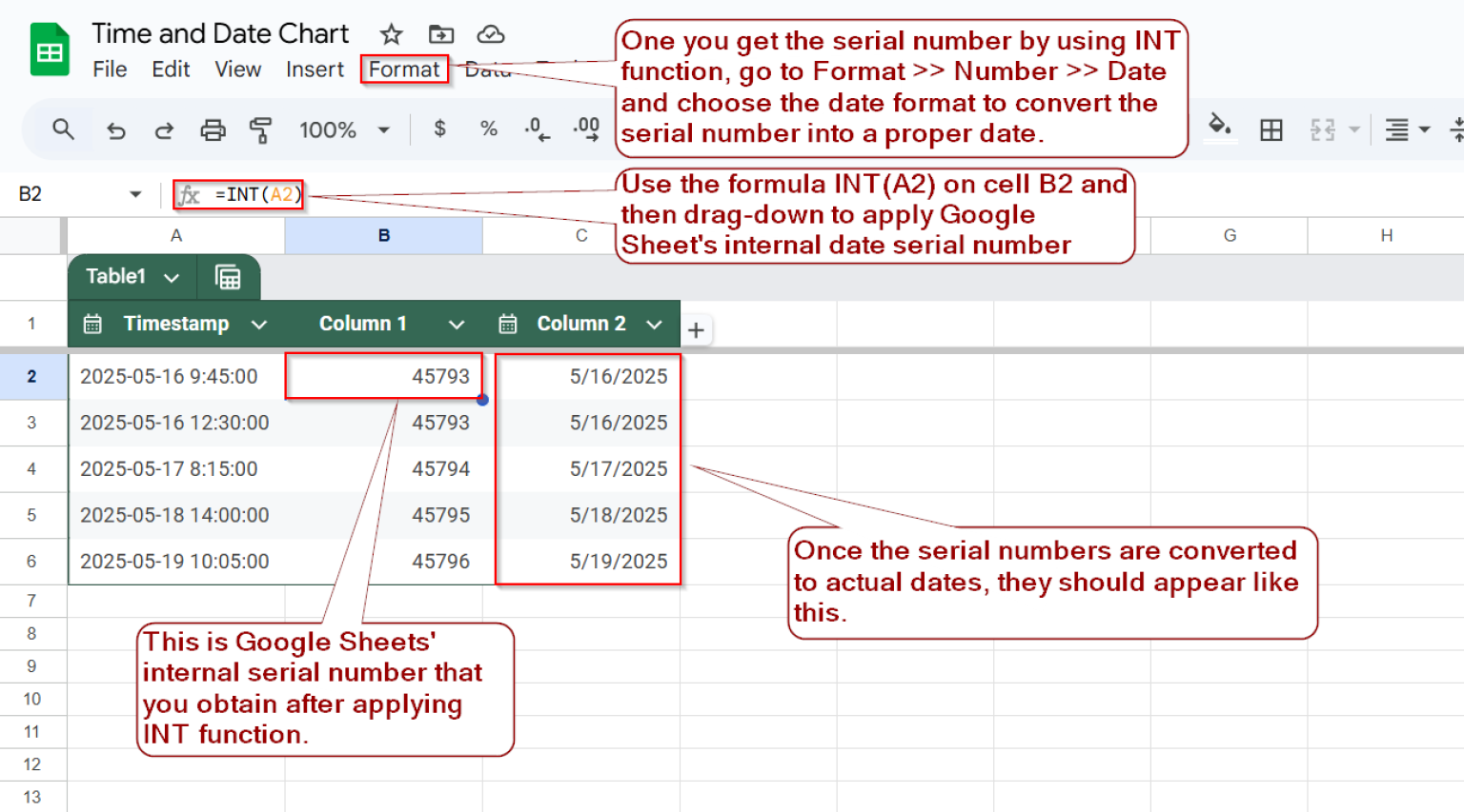 How to Convert Timestamp to Date in Google Sheets - Excel Insider