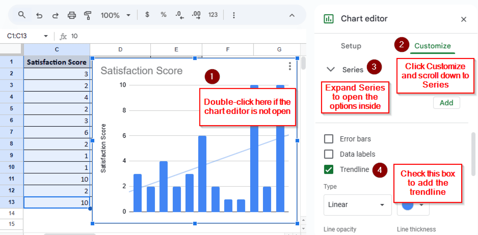 How to Add Trendline in Google Sheets - Excel Insider
