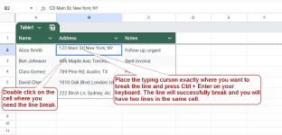 How to Go to the Next Line in Google Sheets in the Same Cell - Excel ...
