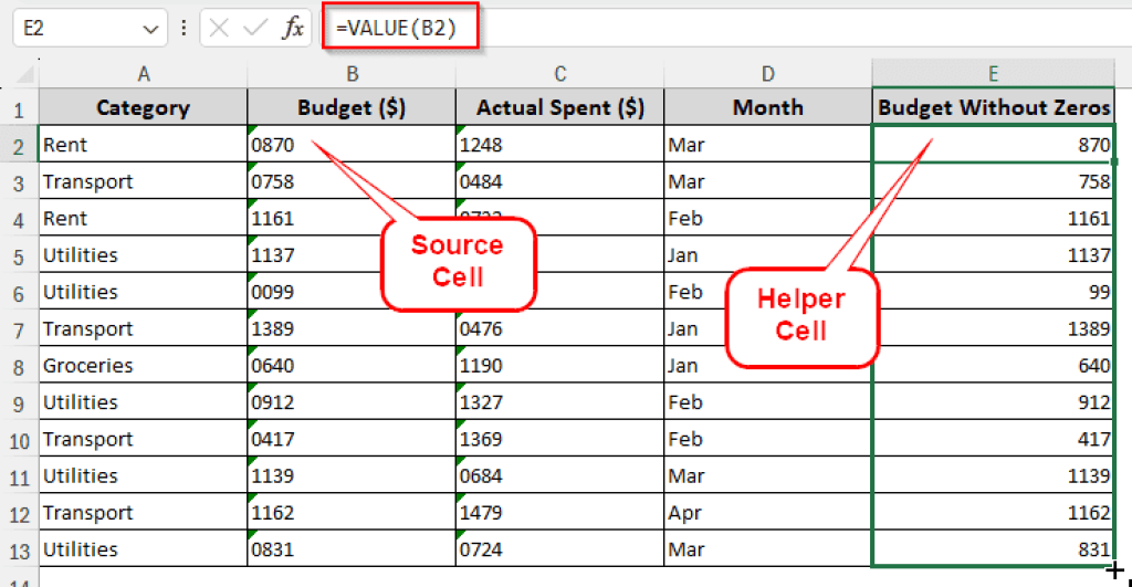 How To Remove Zeros In Front Of A Number In Excel Excel Insider