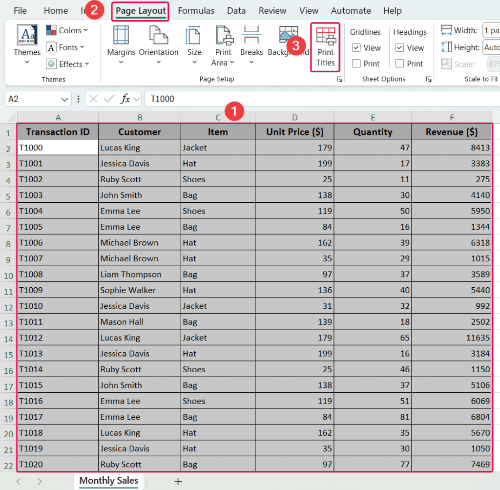 How To Print Excel Sheet With Rows And Columns 2 Simple Ways Excel