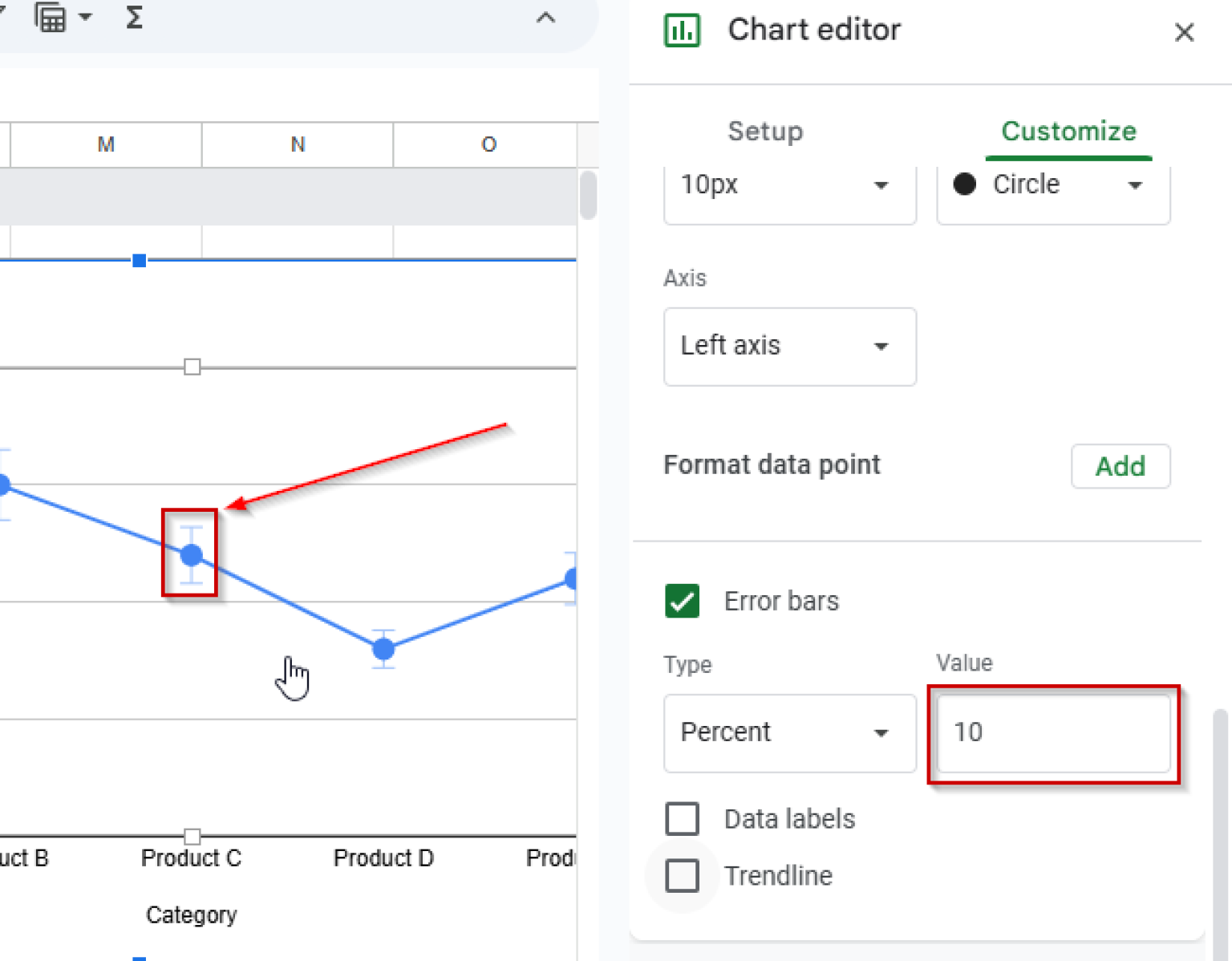 How to Add Error Bars to Charts in Google Sheets - Excel Insider