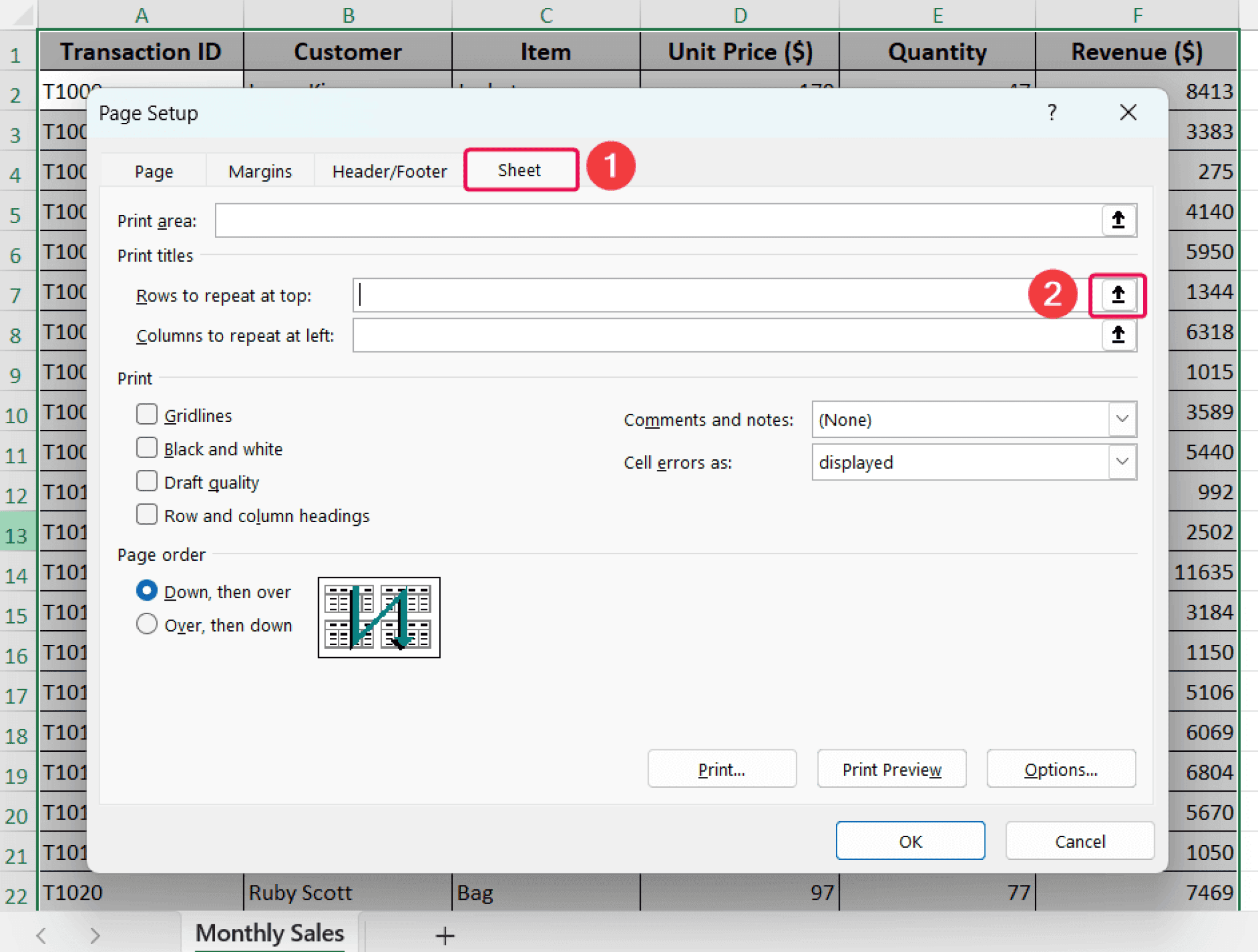 How To Print Excel Sheet With Rows And Columns 2 Simple Ways Excel
