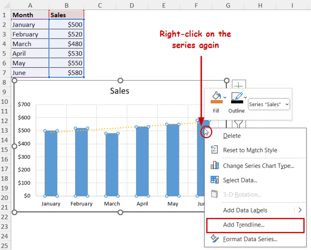 How To Add Trendline In Excel Single And Multiple Trendlines Excel