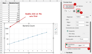 Change Axis to Logarithmic Scale in Excel (Horizontal and Vertical)