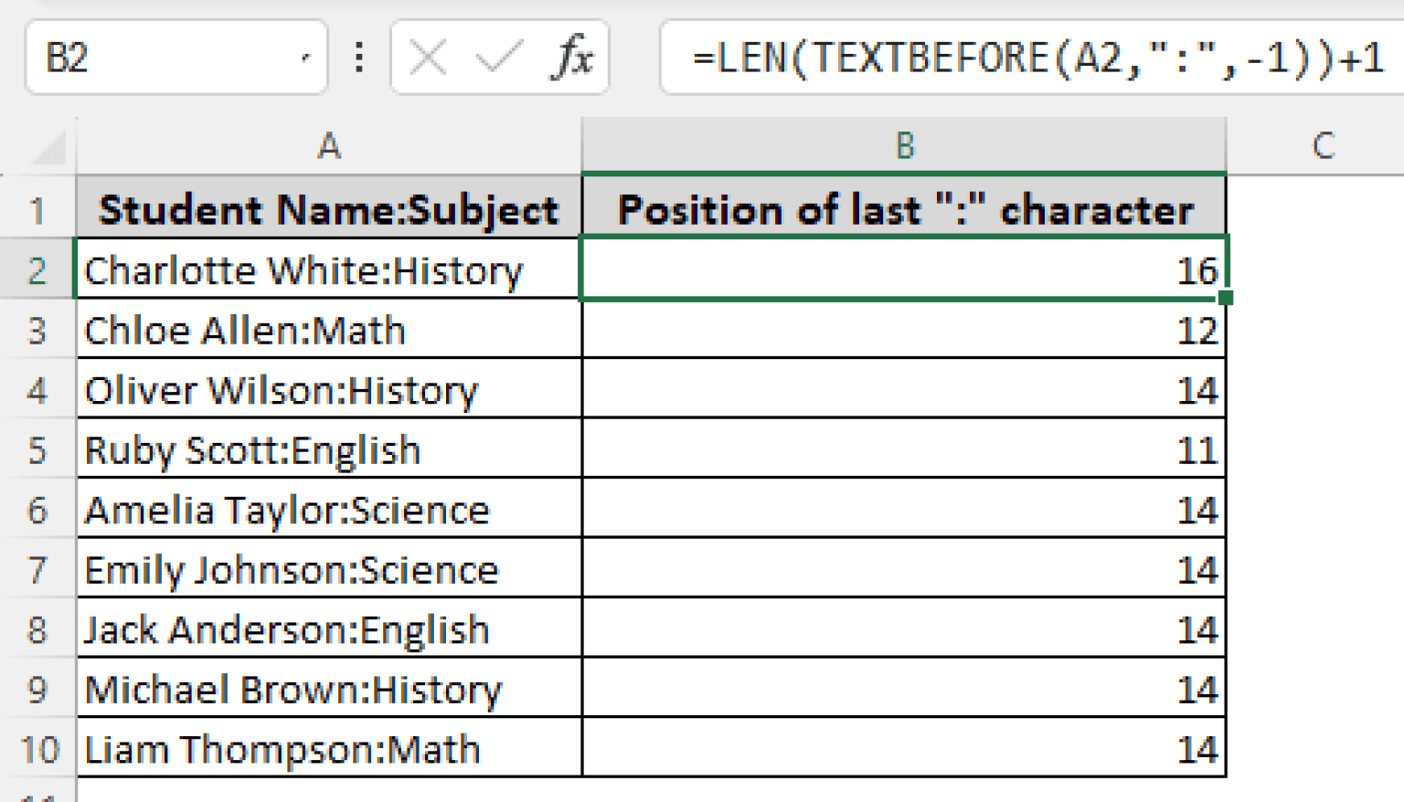 How To Find The Last Occurrence Of A Character In A String In Excel
