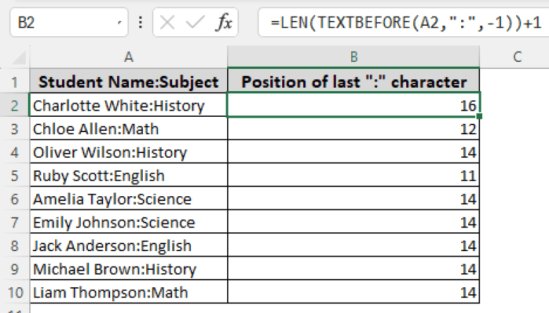 How To Find The Last Occurrence Of A Character In A String In Excel