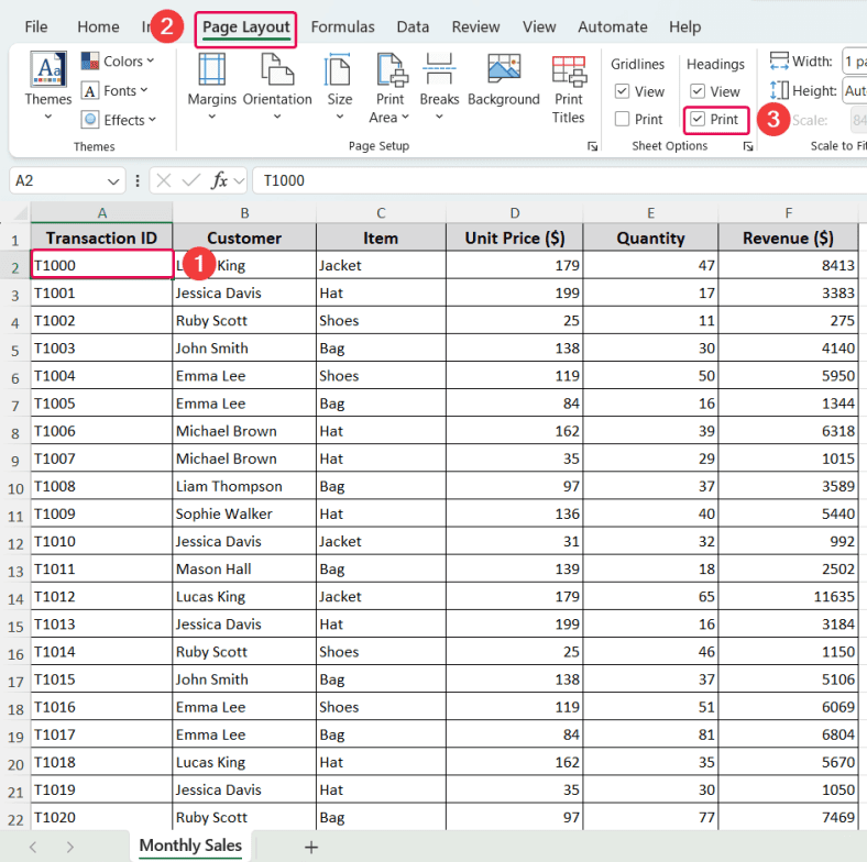 How To Print Excel Sheet With Rows And Columns 2 Simple Ways Excel Insider