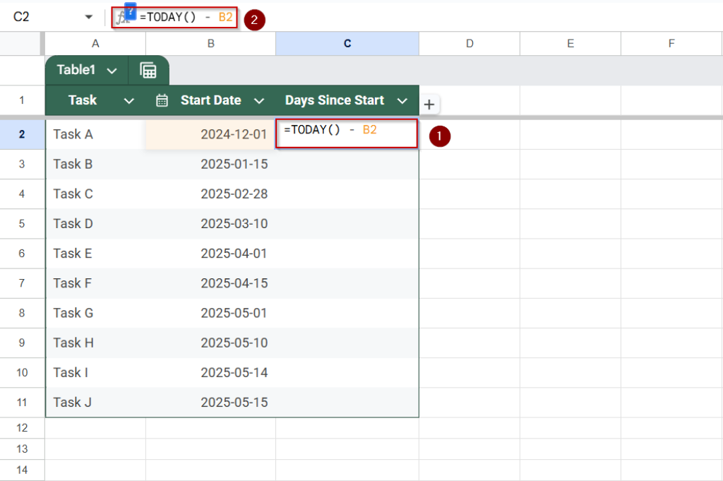 How to Count Days from a Specific Date to Today in Google Sheets ...