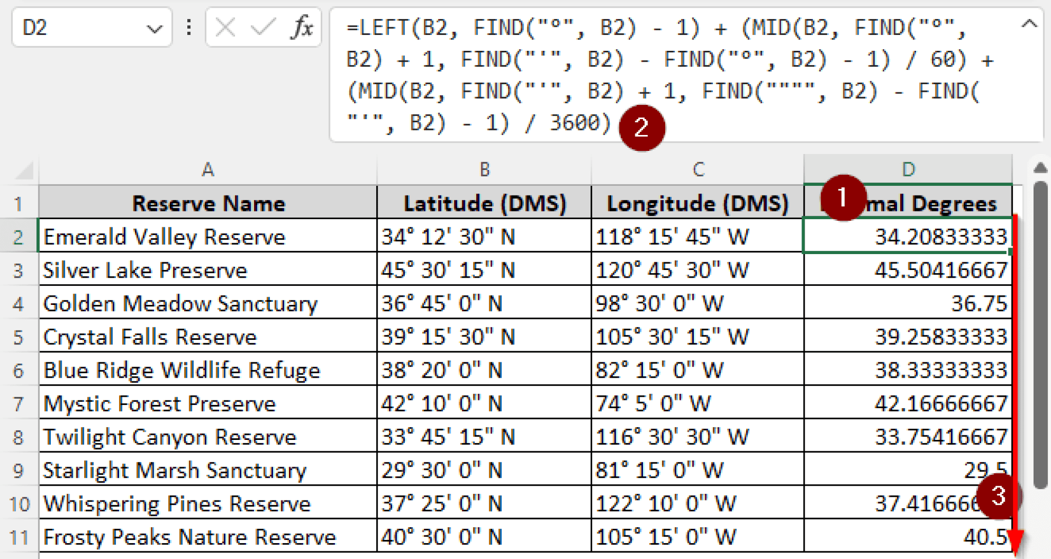 Convert Degrees Minutes Seconds to Decimal Degrees in Excel - Excel Insider