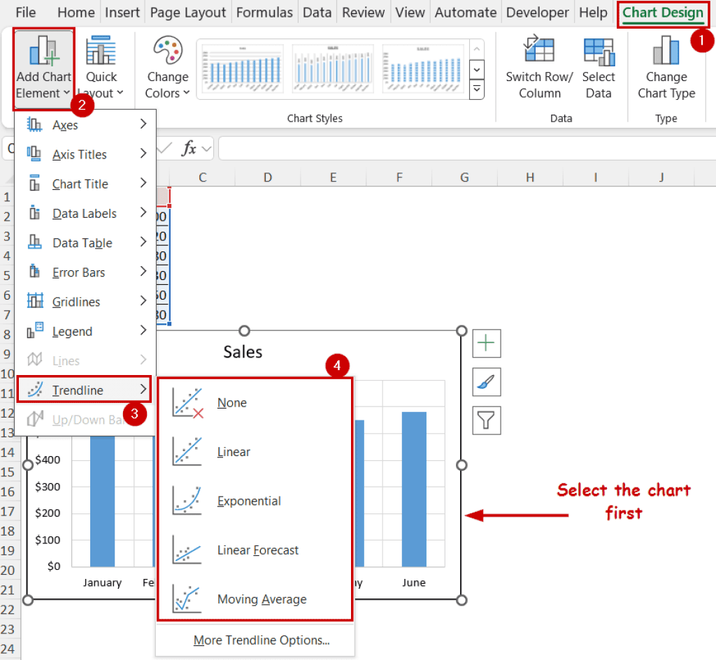 How To Add Trendline In Excel Single And Multiple Trendlines Excel