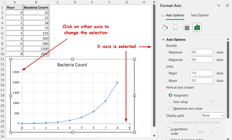 Change Axis to Logarithmic Scale in Excel (Horizontal and Vertical)