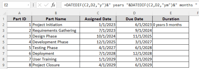 How to Calculate Years and Months Between Two Dates in Excel - Excel ...