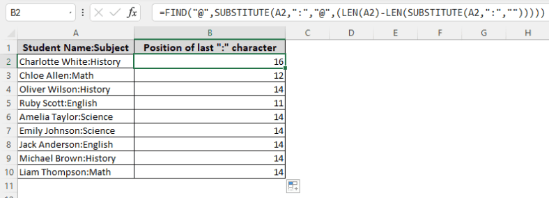 How To Find The Last Occurrence Of A Character In A String In Excel