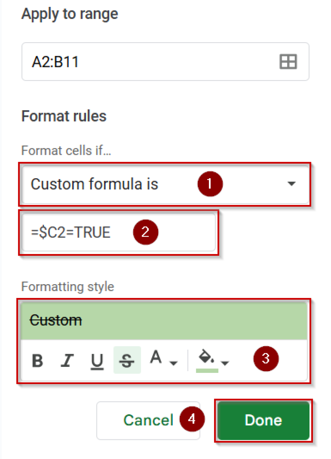 How to Apply Conditional Formatting to Checkbox in Google Sheets - Excel Insider