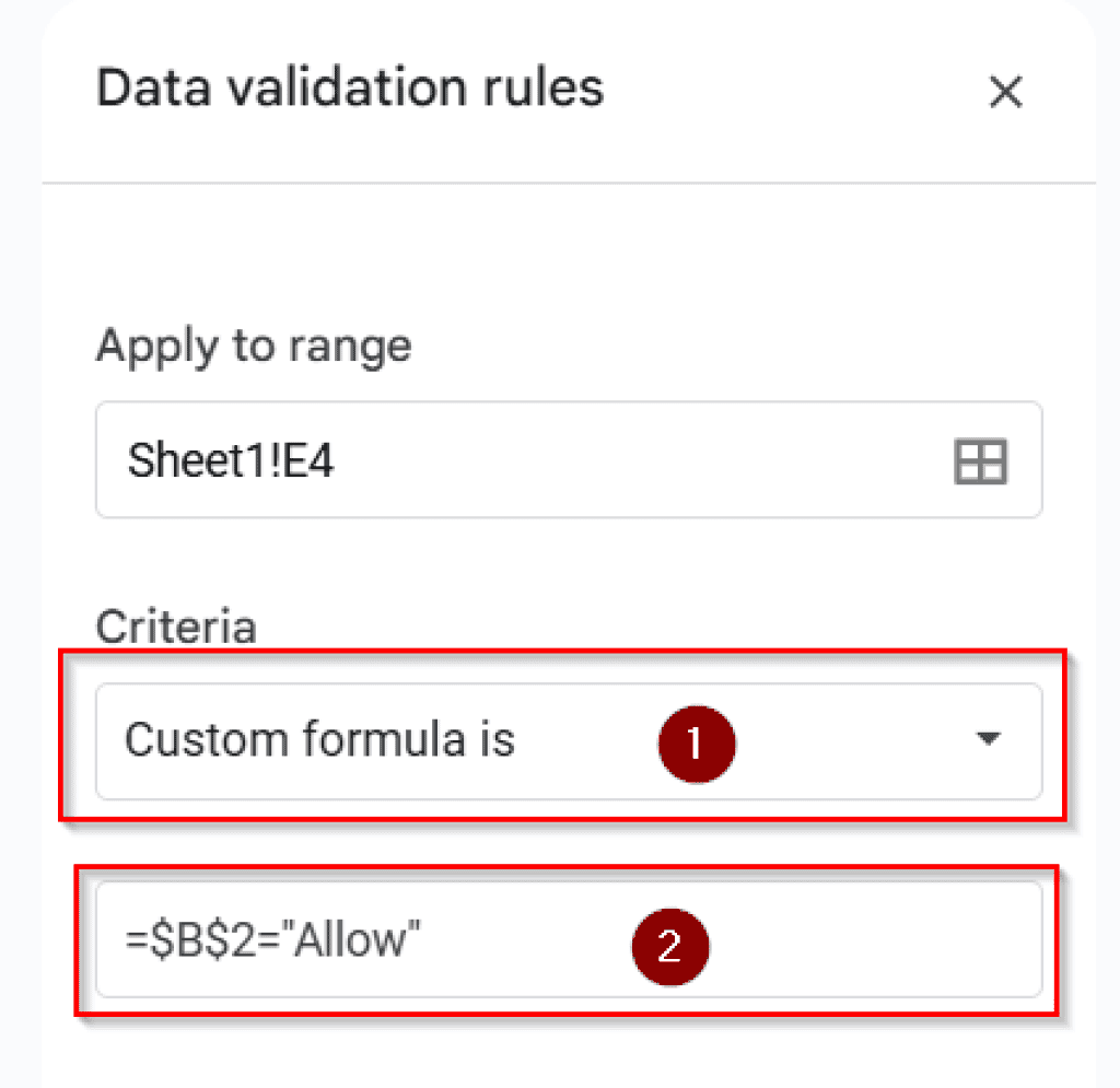 How to Use Data Validation Based on Another Cell in Google Sheets - Excel Insider