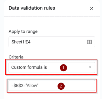 How to Use Data Validation Based on Another Cell in Google Sheets ...