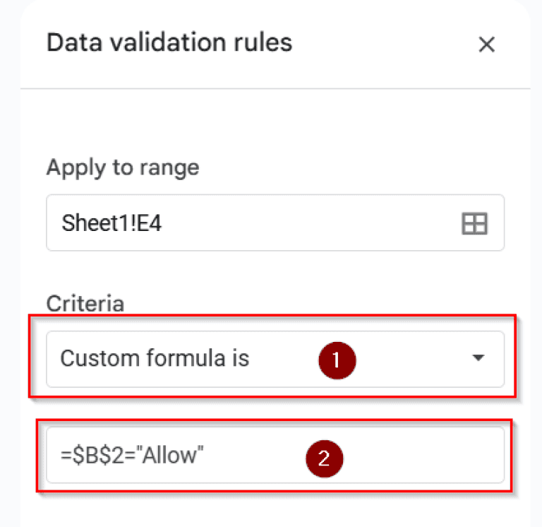 How to Use Data Validation Based on Another Cell in Google Sheets ...