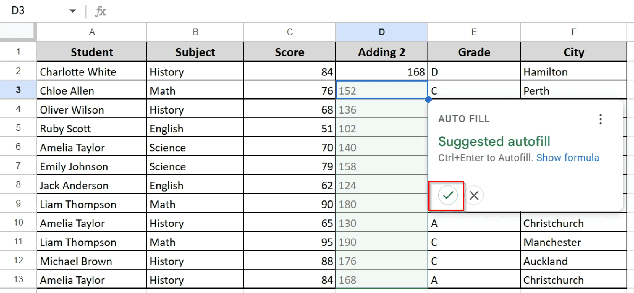 How To Autofill in Google Sheets Without Dragging (4 Quick Tricks) - Excel Insider