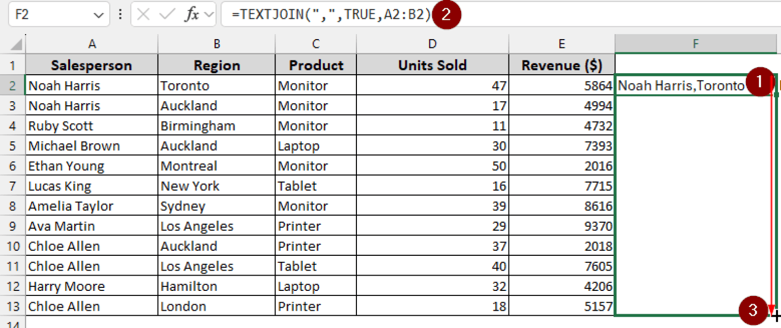 Combine Multiple Cells into One Separated by Comma in Excel - Excel Insider