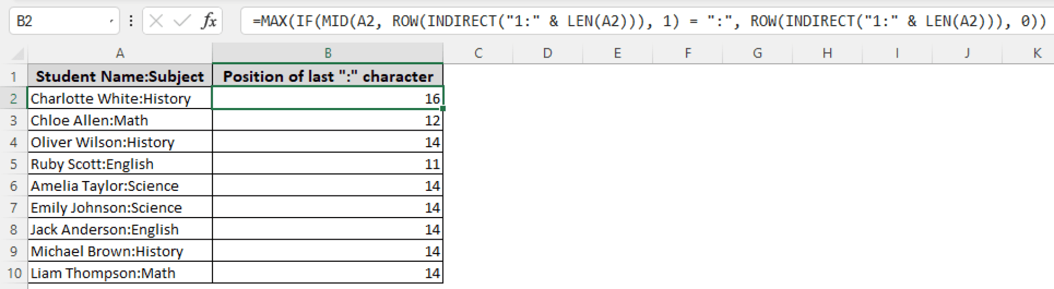 How To Find The Last Occurrence Of A Character In A String In Excel