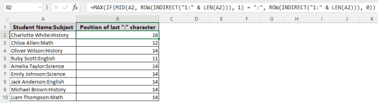 How To Find The Last Occurrence Of A Character In A String In Excel