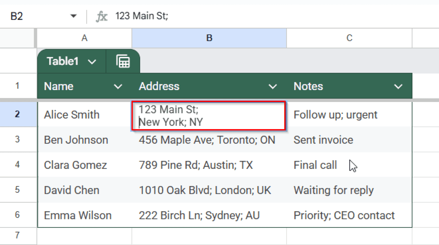 How to Go to the Next Line in Google Sheets in the Same Cell - Excel ...