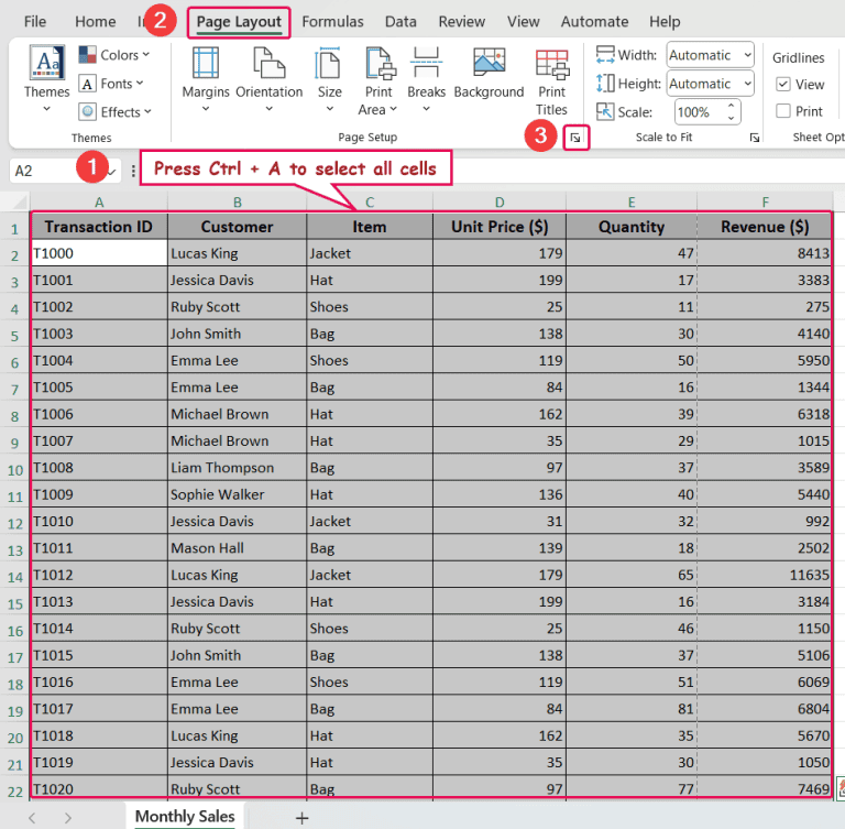 How To Print Excel Sheet With Rows And Columns 2 Simple Ways Excel Insider