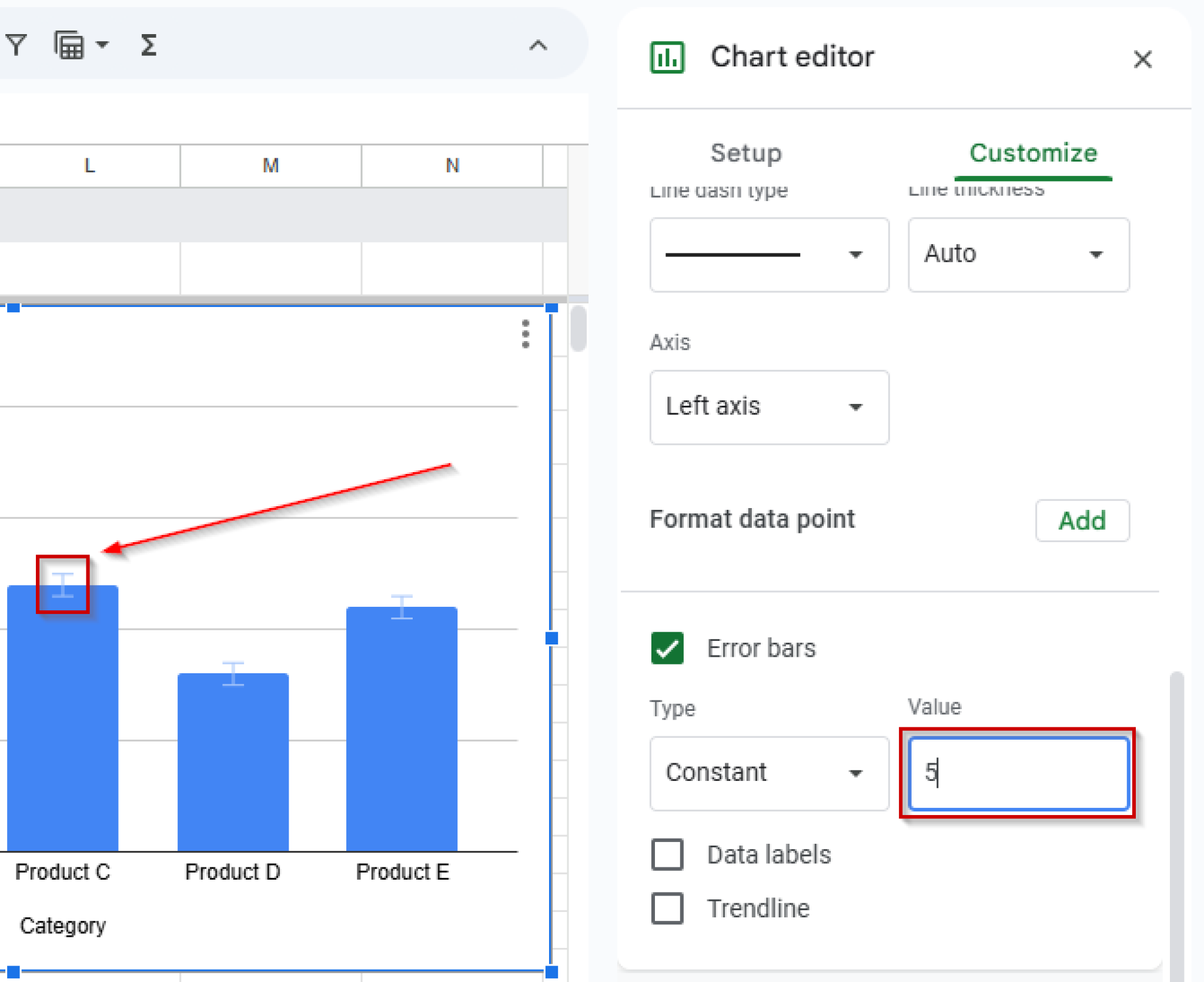 How to Add Error Bars to Charts in Google Sheets - Excel Insider