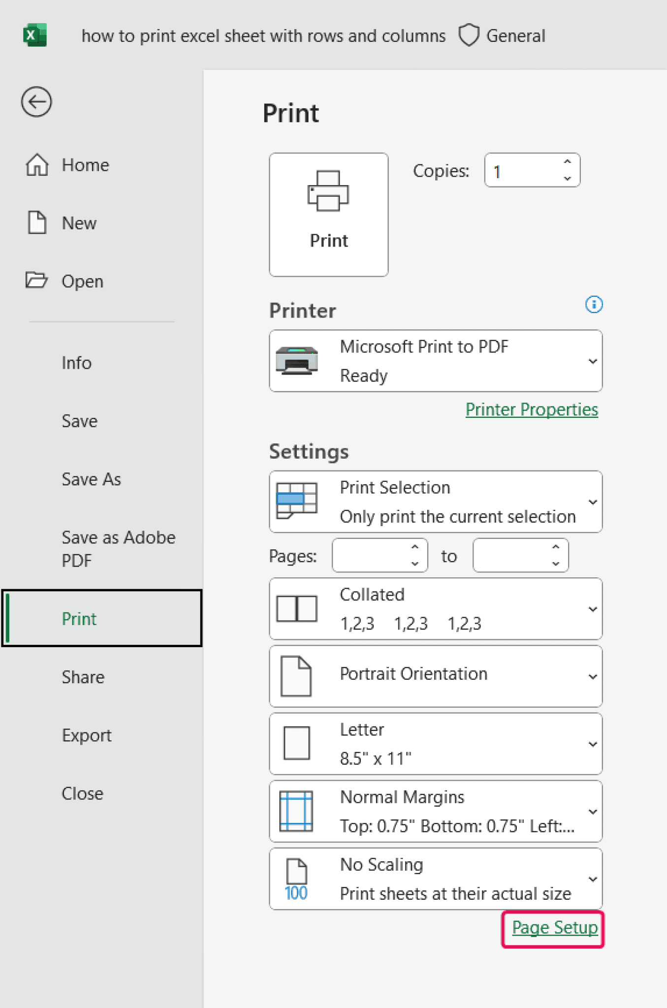 How To Print Excel Sheet With Rows And Columns 2 Simple Ways Excel