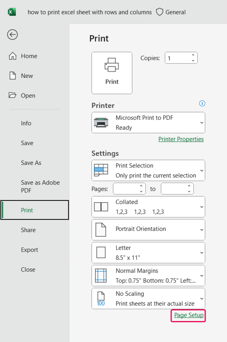 How to Print Excel Sheet with Rows and Columns: 2 Simple Ways! - Excel Insider