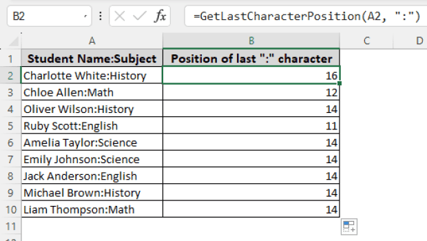 How to Find the Last Occurrence of a Character in a String in Excel ...
