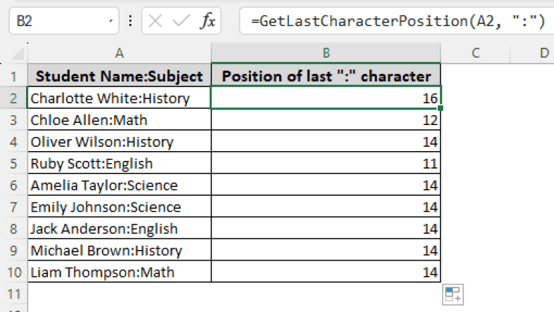 How to Find the Last Occurrence of a Character in a String in Excel ...