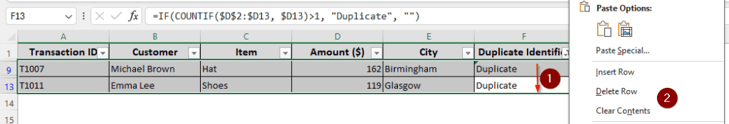 How to Remove Rows Containing Identical Transactions in Excel - Excel ...