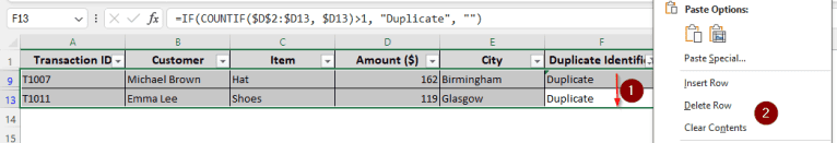 How to Remove Rows Containing Identical Transactions in Excel - Excel Insider